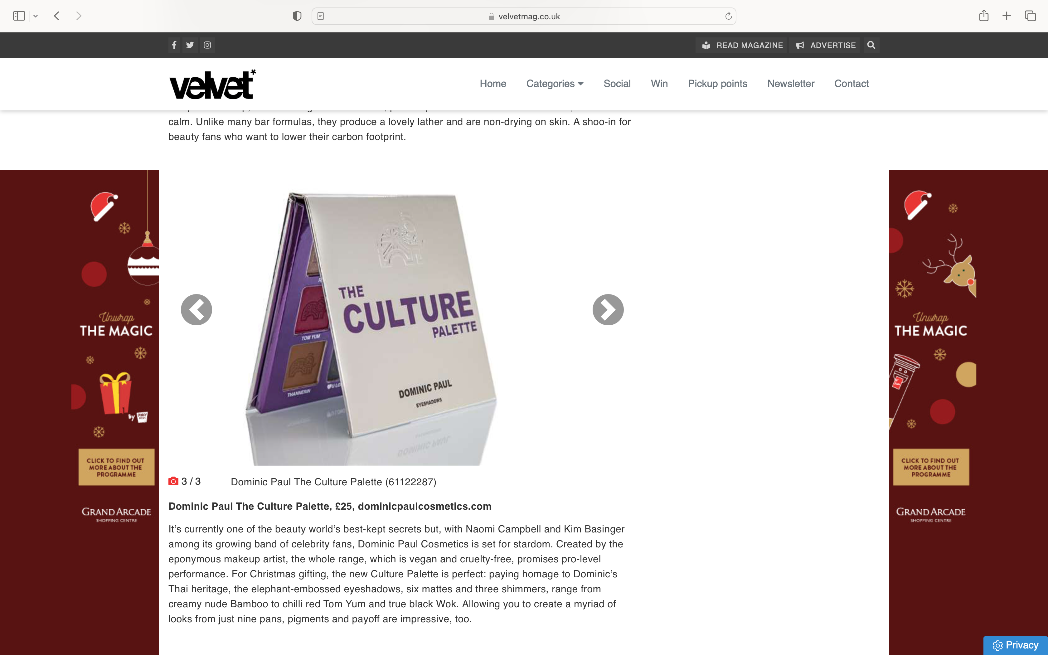 Velvet Magazine December 2022 - Dominic Paul Cosmetics